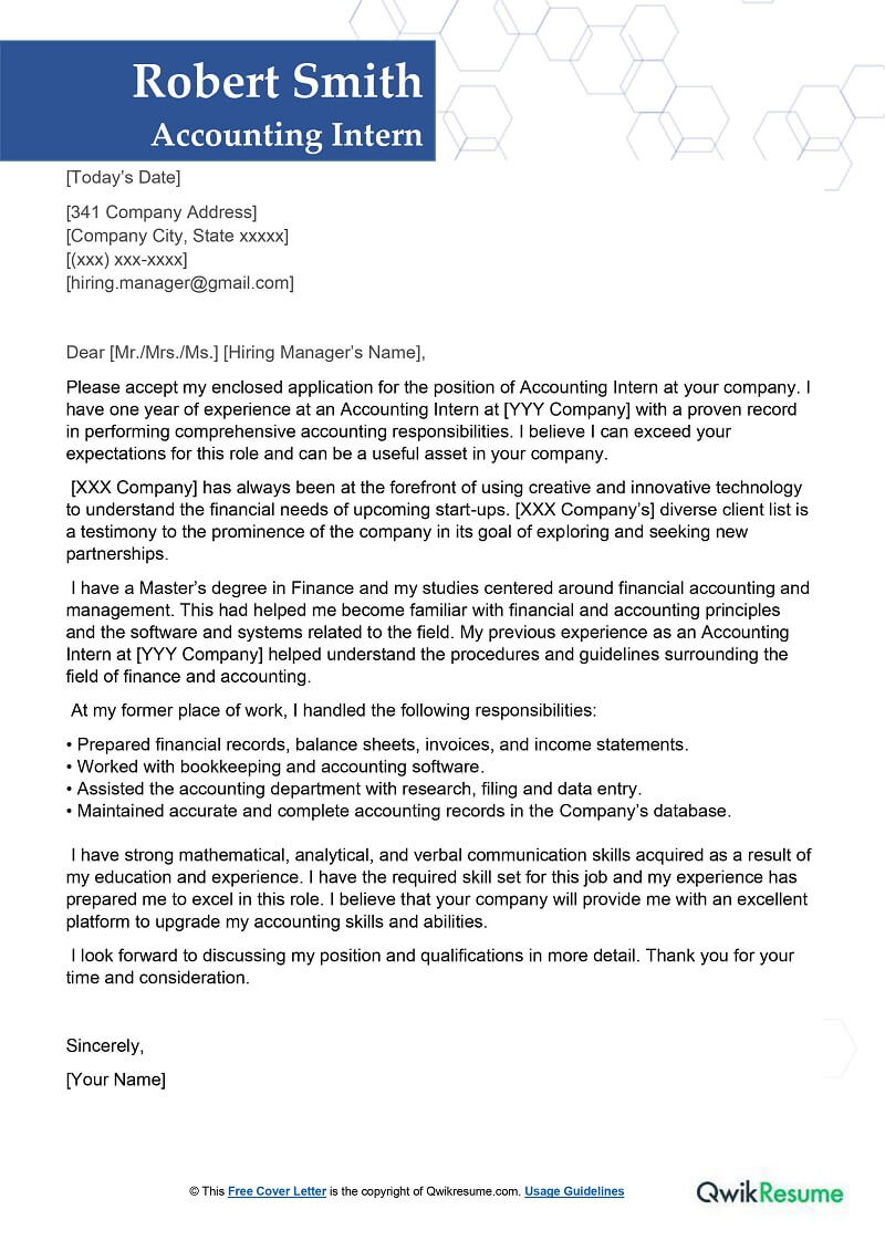 Cover Letter For Accounting Internship Outlet Prices Save 65 Jlcatj 