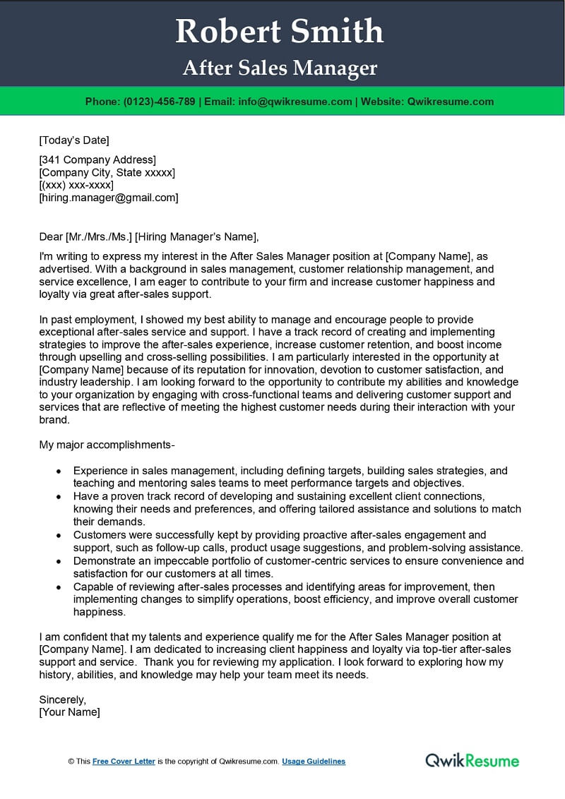 Sle Resume Cover Letter Business Manager Exles Infoupdate