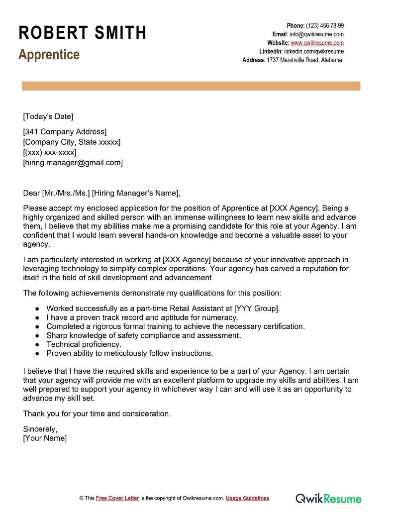 What To Write In A Cover Letter For An Apprenticeship