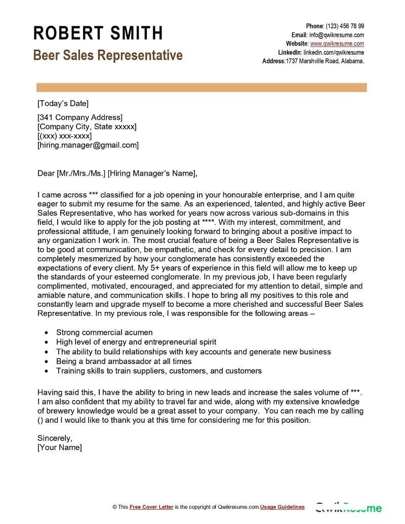 Sales Woman Cover Letter Examples QwikResume