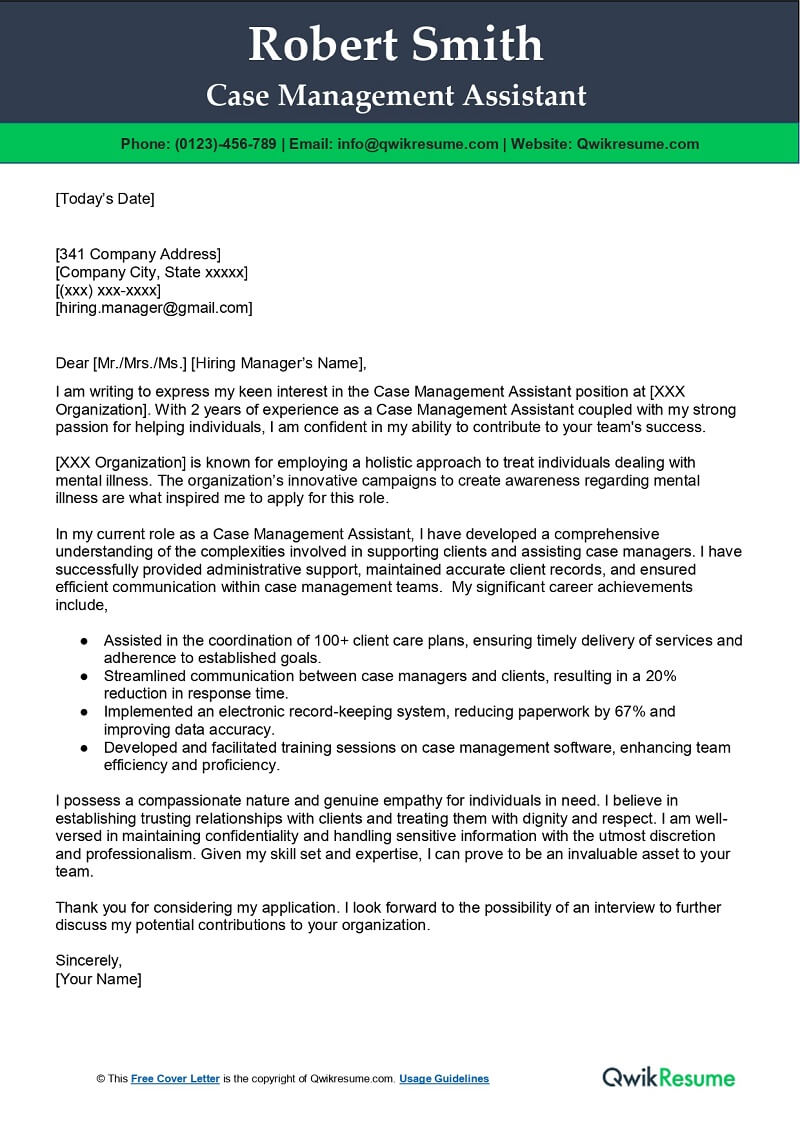 Assistant Management Cover Letter Vrogue co