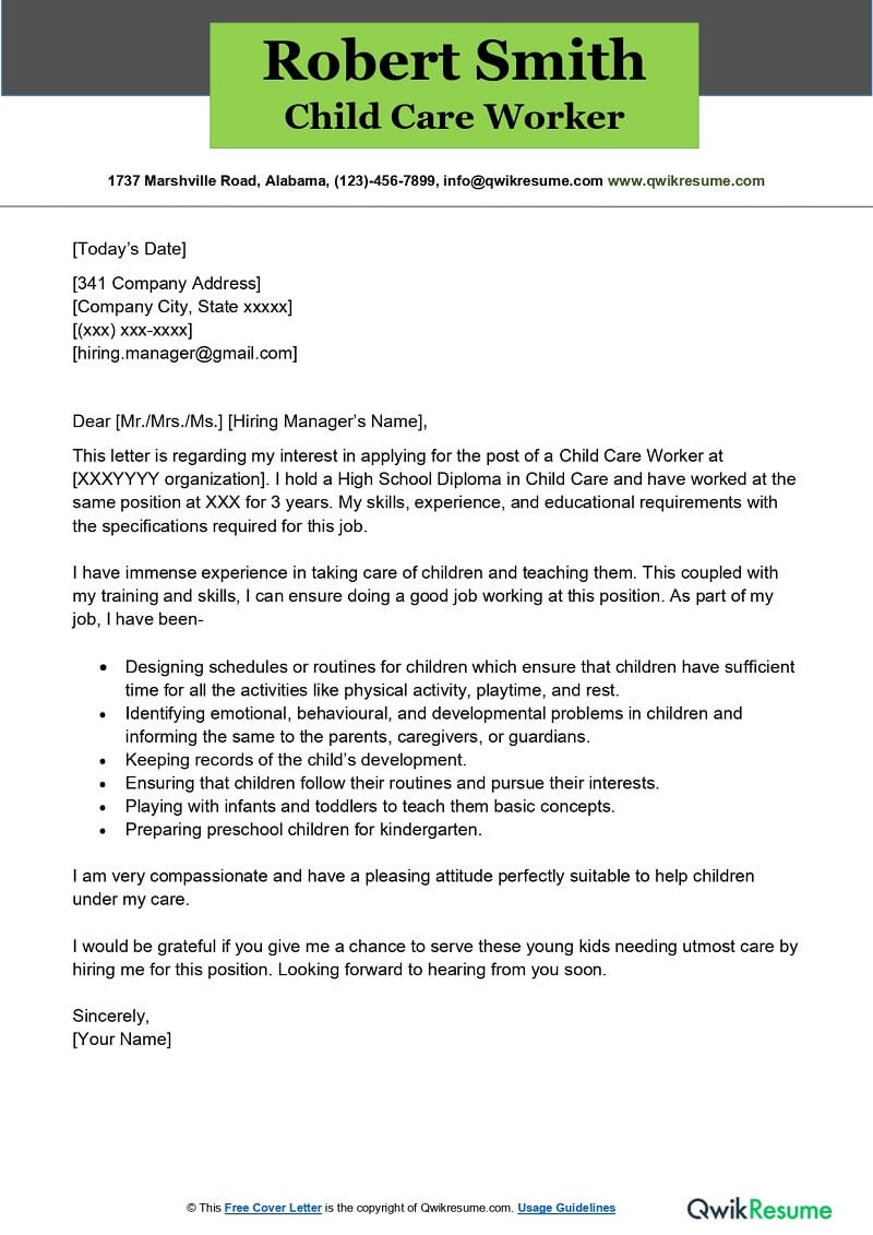 Daycare Director Cover Letter Examples QwikResume