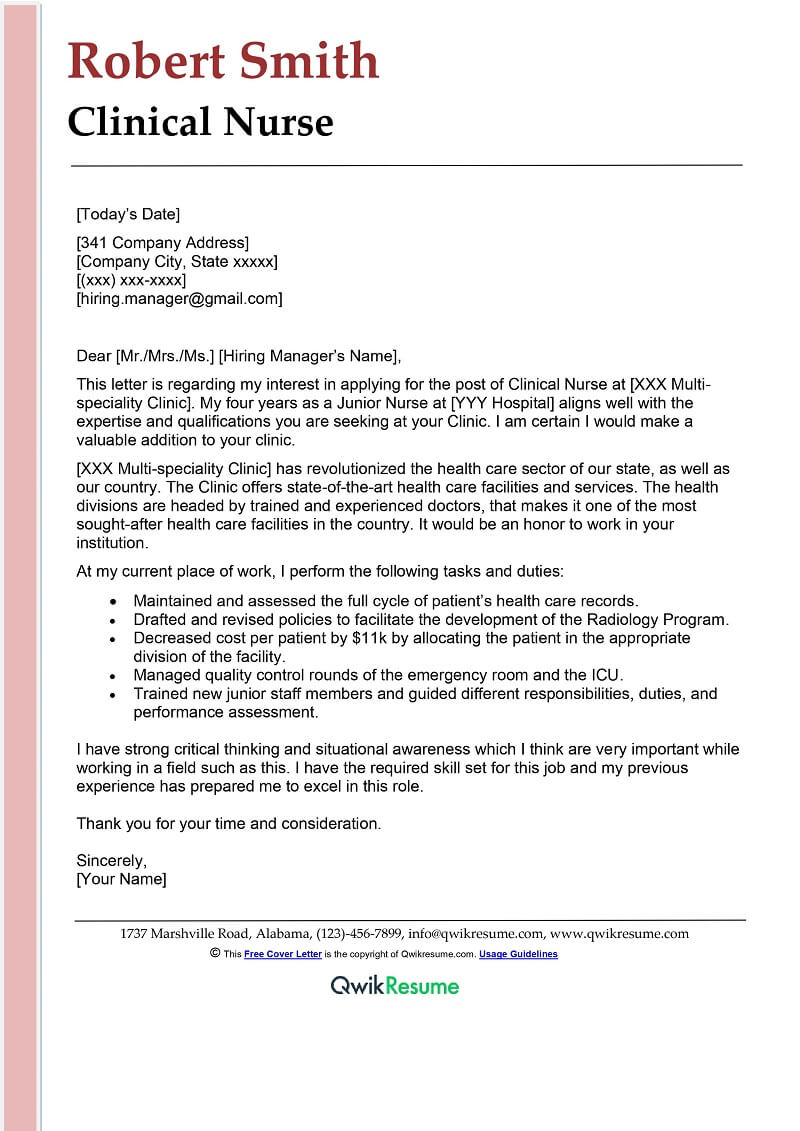 CNA Cover Letter Examples QwikResume