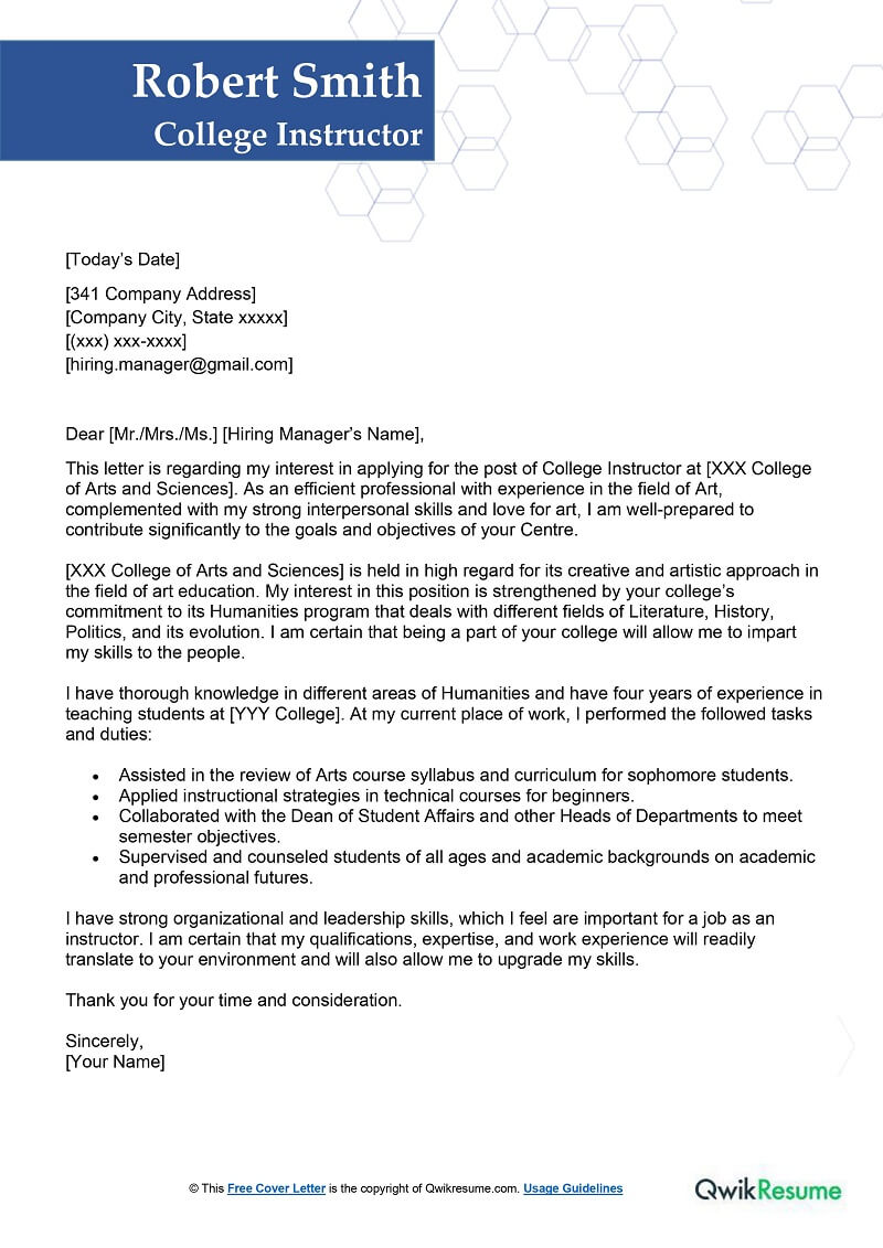 Principal Cover Letter Examples QwikResume