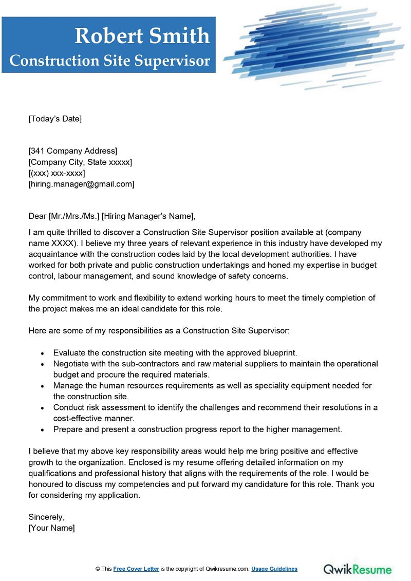 27 Cover Letter Supervisor LevaSionad