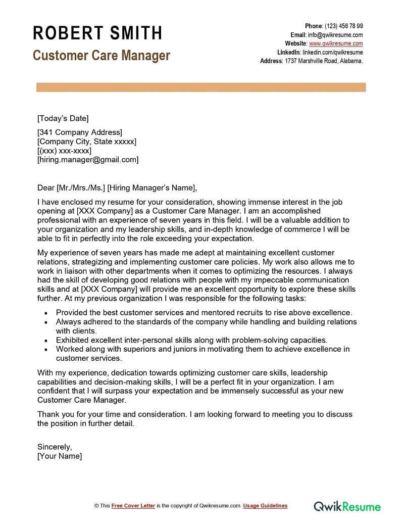 Call Center Manager Cover Letter Examples QwikResume