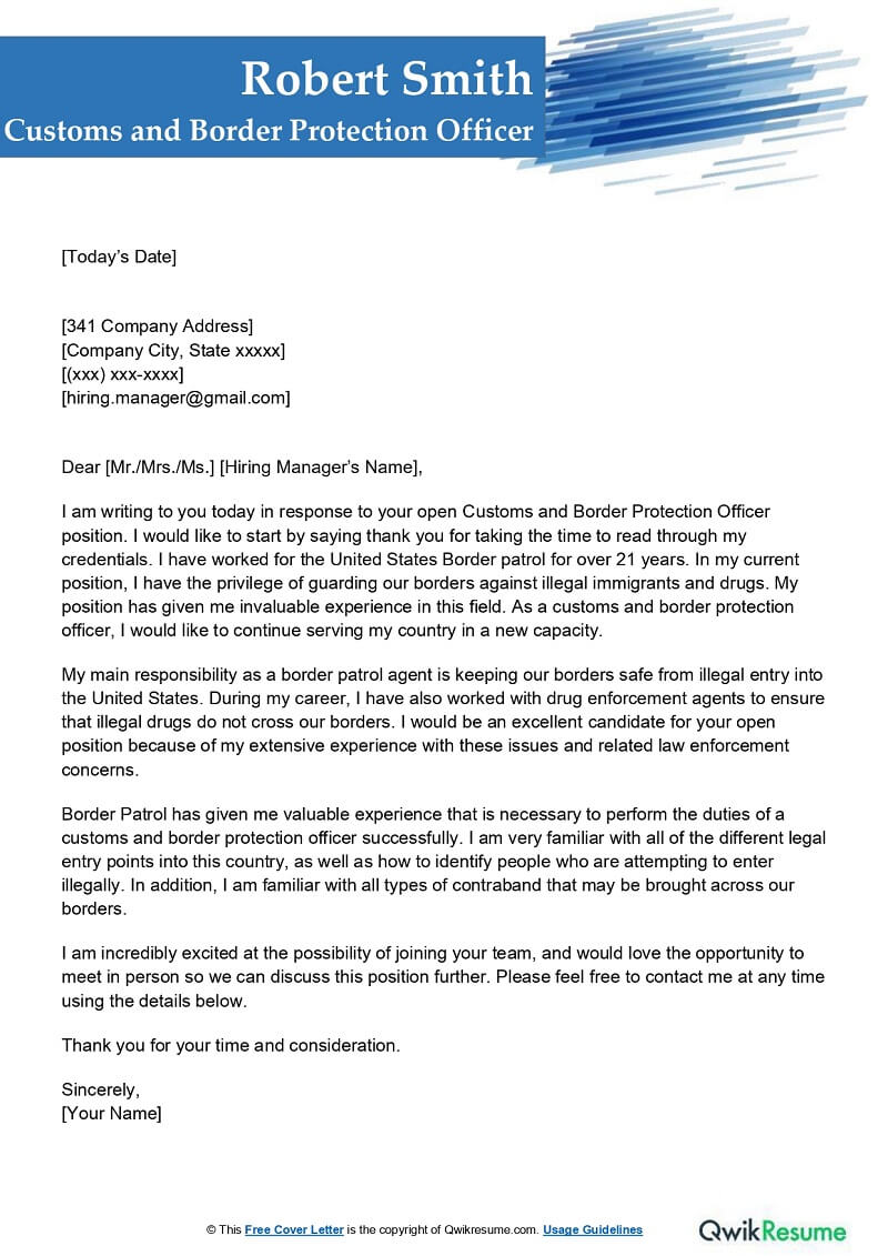 Customs And Border Protection Officer Cover Letter Examples QwikResume Customs And Border Protection Officer Cover Letter Examples QwikResume