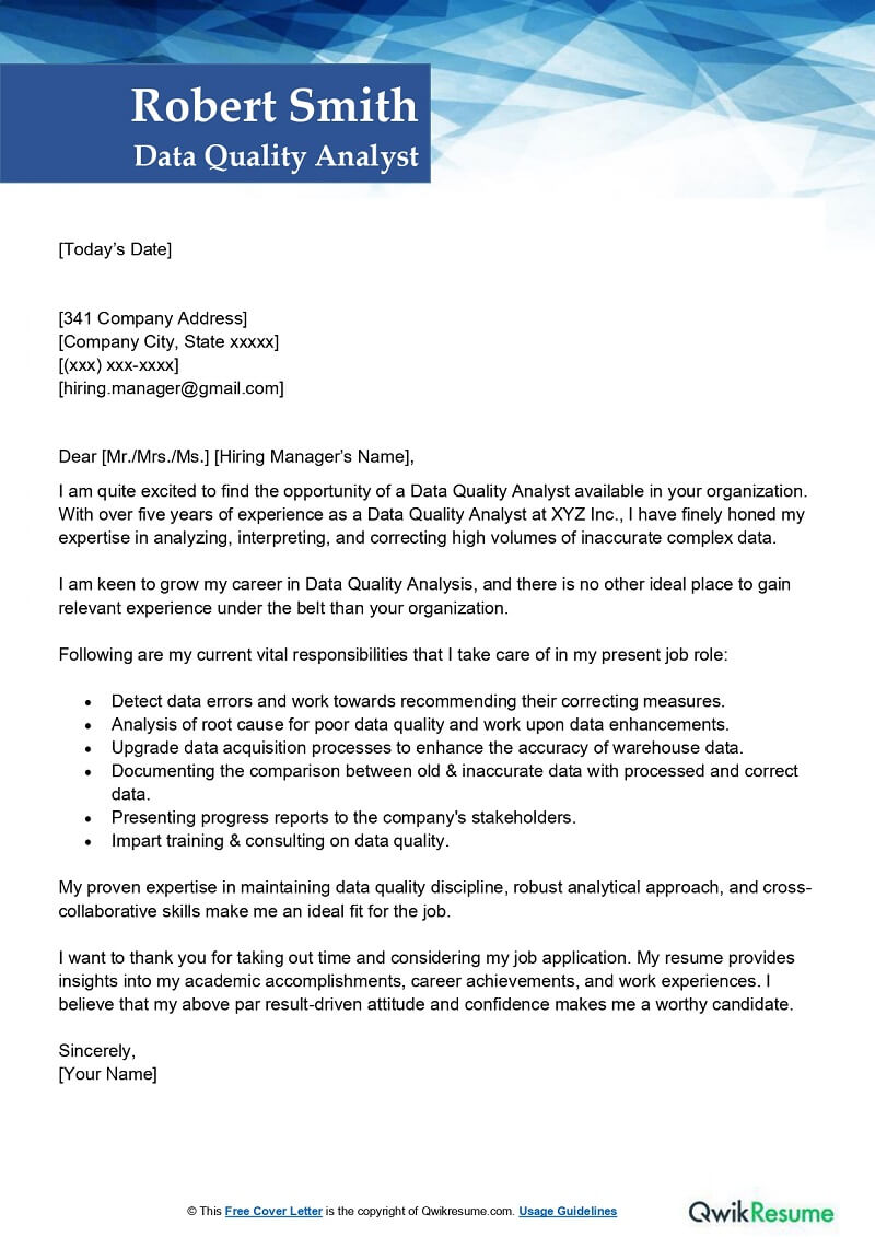 IT Analyst Cover Letter Examples QwikResume