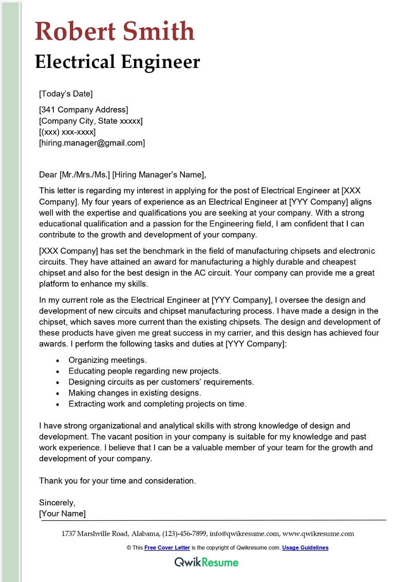 SCADA Engineer Cover Letter Examples QwikResume