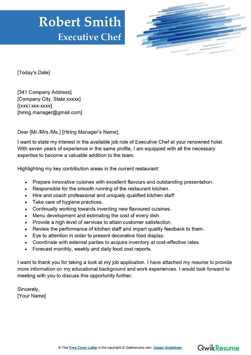 Casual Info About Application Letter For A Chef Position Examples Of 