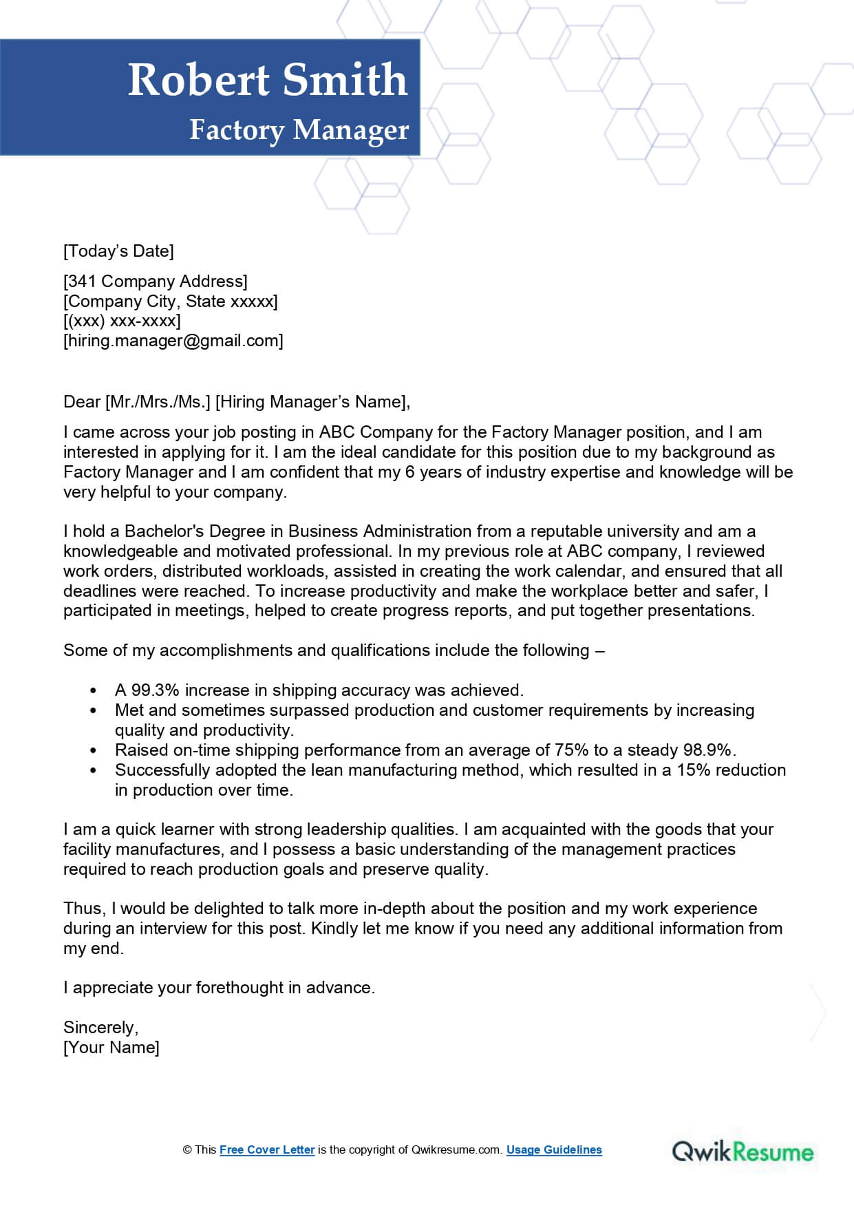 Factory Manager Cover Letter Examples QwikResume Factory Manager Cover Letter Examples QwikResume