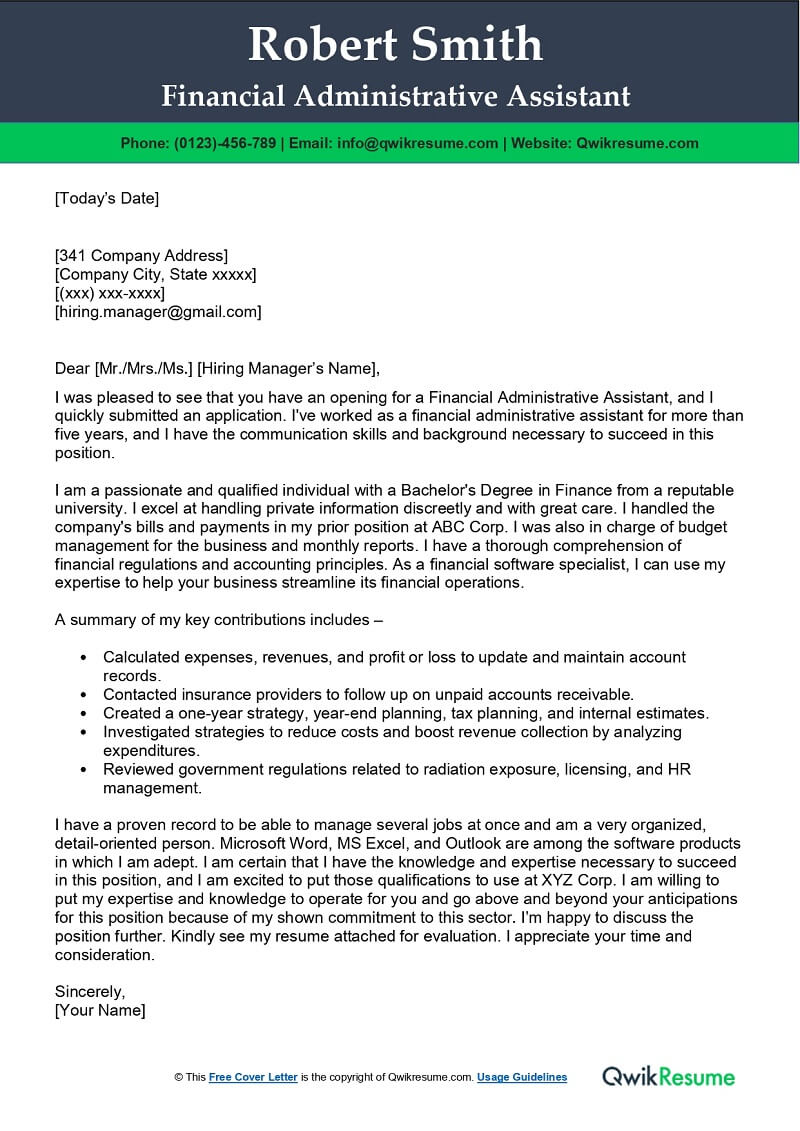 Administrative Assistant Cover Letter Example Klimology