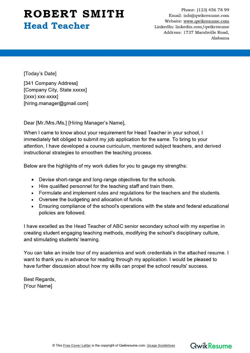 Athletic Director Cover Letter Examples QwikResume