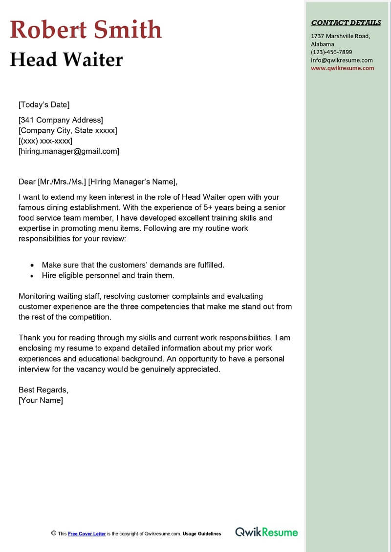 Director Of Housekeeping Cover Letter Examples QwikResume