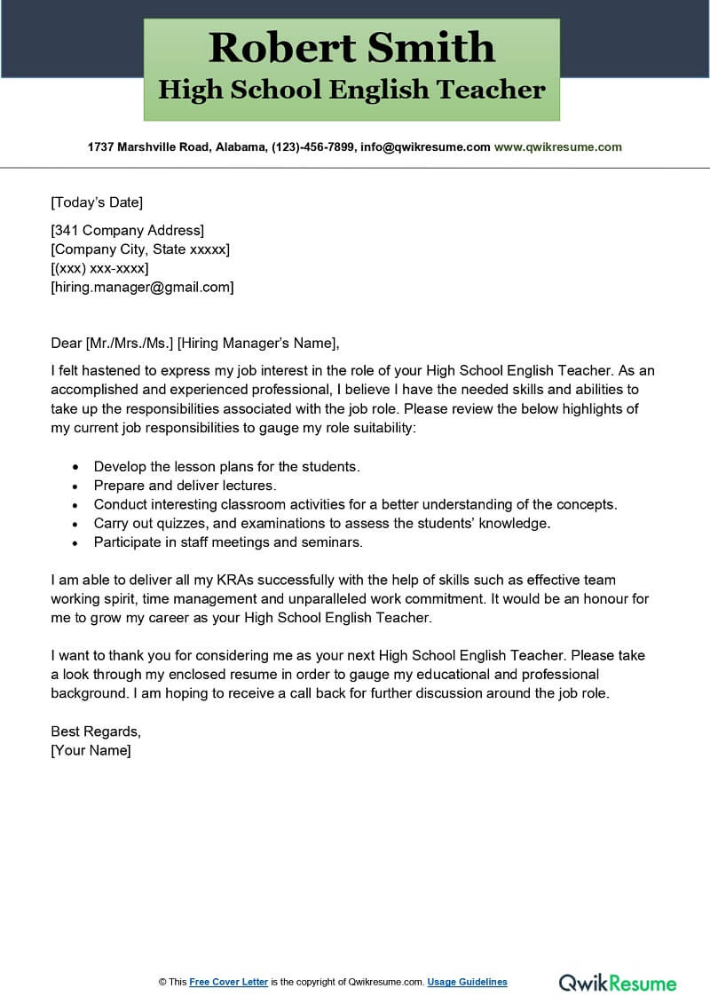 Preschool Teacher Assistant Cover Letter Examples QwikResume