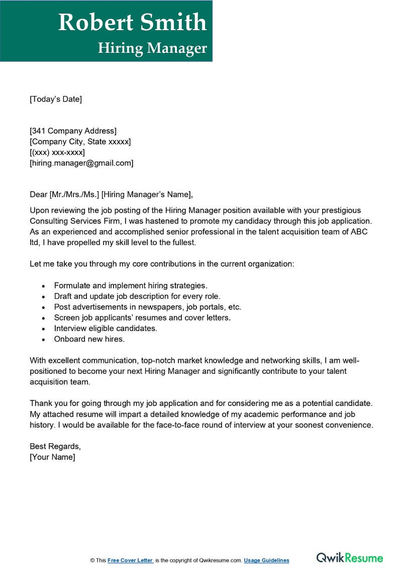 Hiring Letter Sample