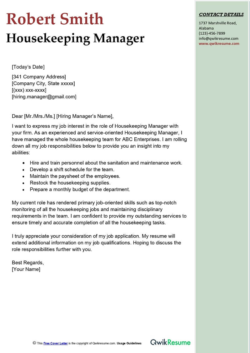Assistant Food And Beverage Manager Cover Letter Examples QwikResume