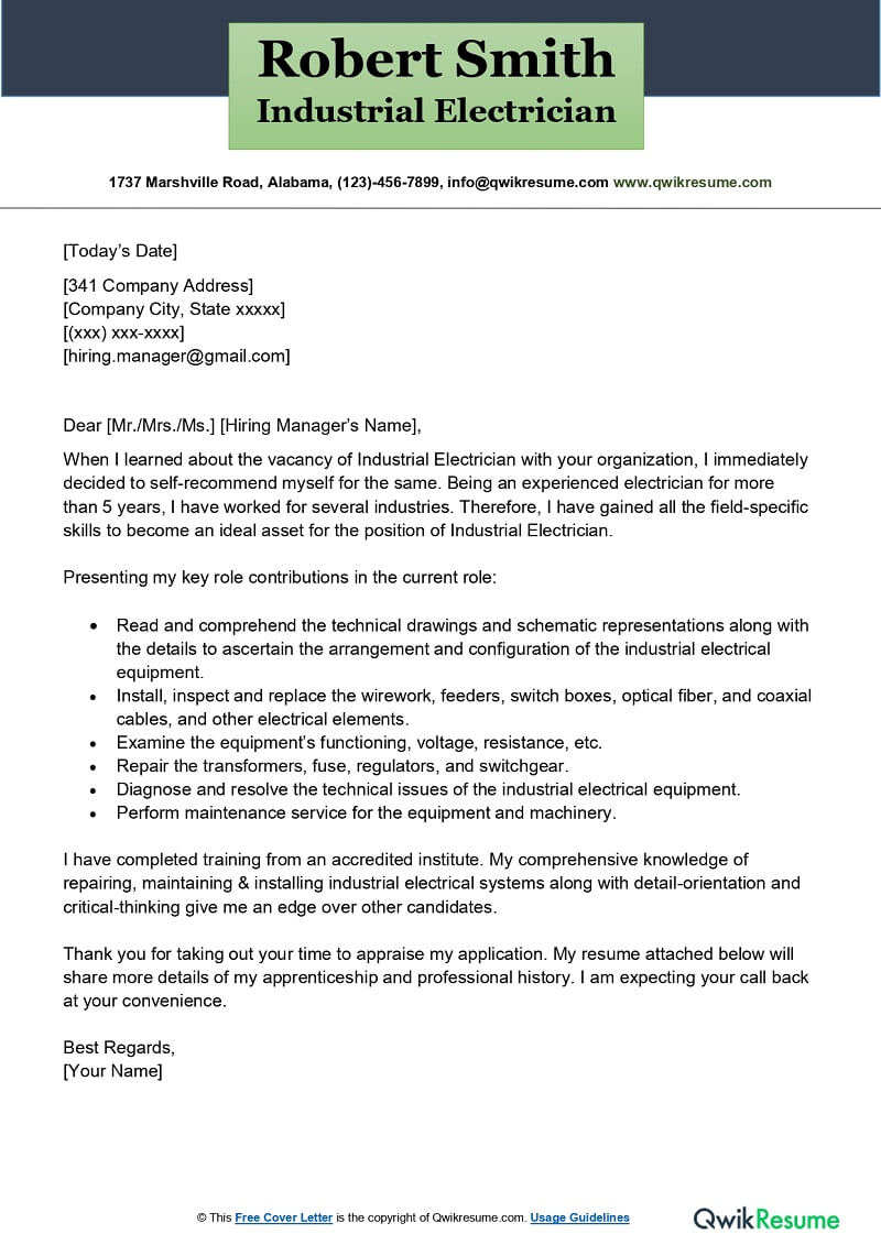 Electrician Resume Cover Letter Conscientiouscamera