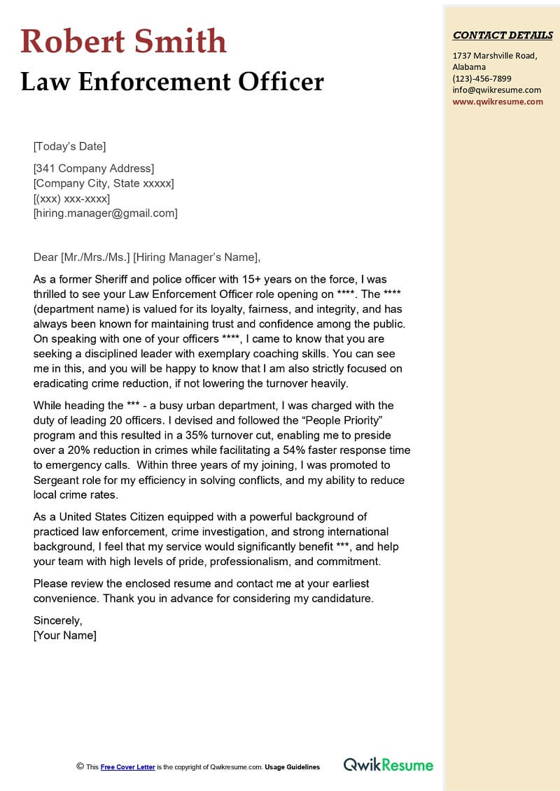 13 Law Enforcement Cover Letter Cover Letter Example Vrogue co
