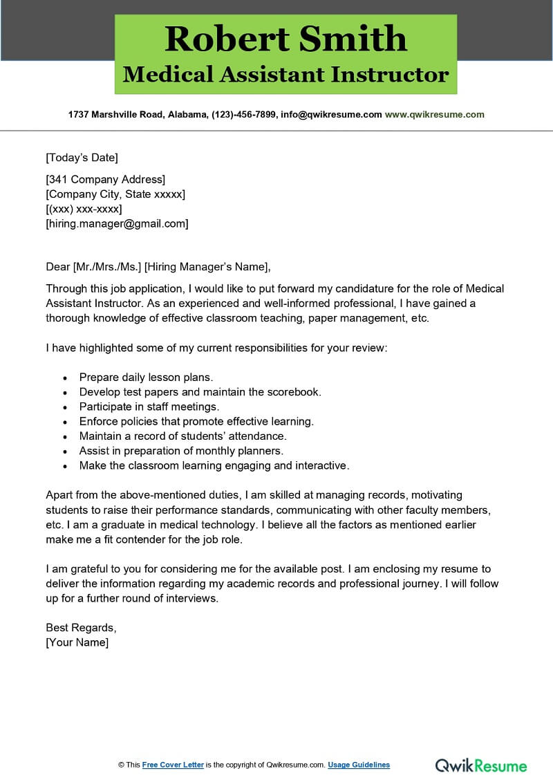 Health Care Assistant Cover Letter Examples QwikResume