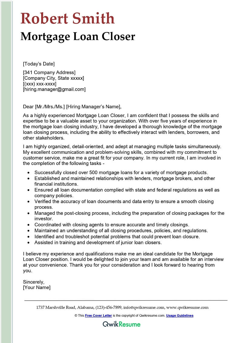 Cover Letter Close Cover Letter Close