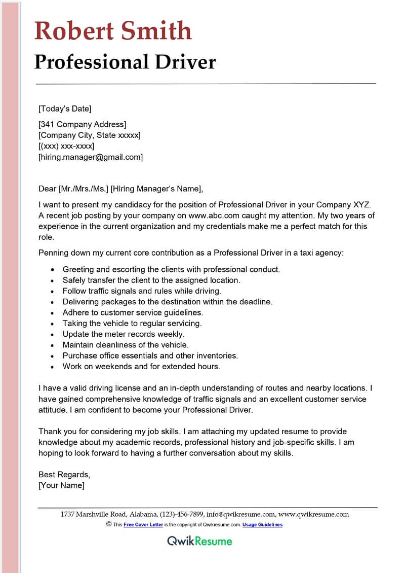 Matchless Tips About Simple Application Letter For Driver Position 