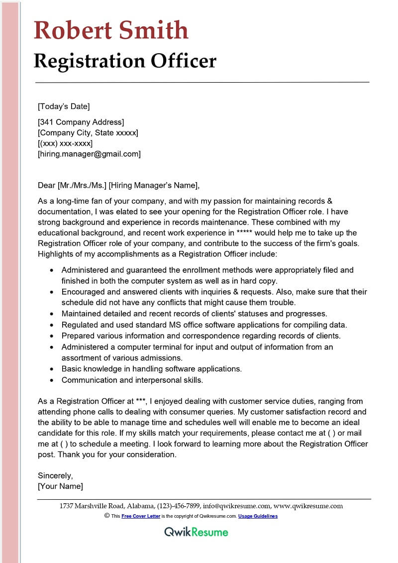 Letter Of Registration Template Resignation Letter For Churc