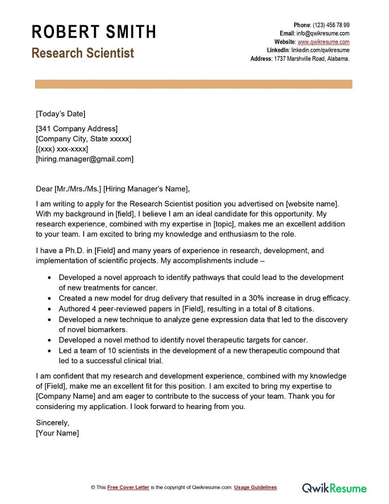 Cover Letter Scientist Examples Sample Letter Gambara Vrogue co
