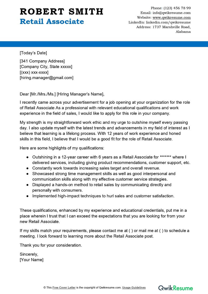 Shop Assistant Cover Letter Examples QwikResume