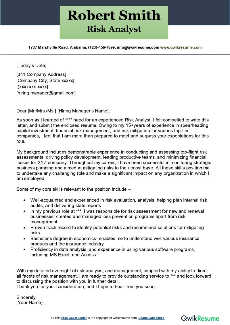 Risk Advisory Cover Letter Cover Letter Vrogue co