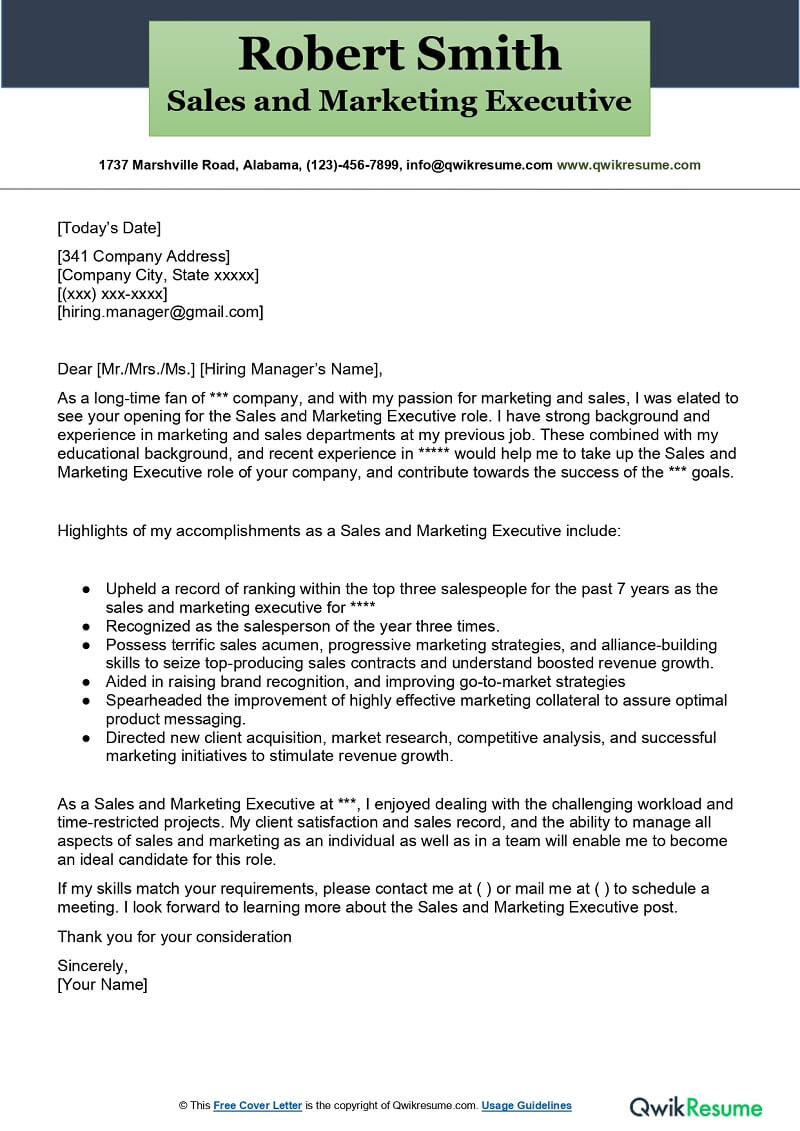 Executive Cover Letters