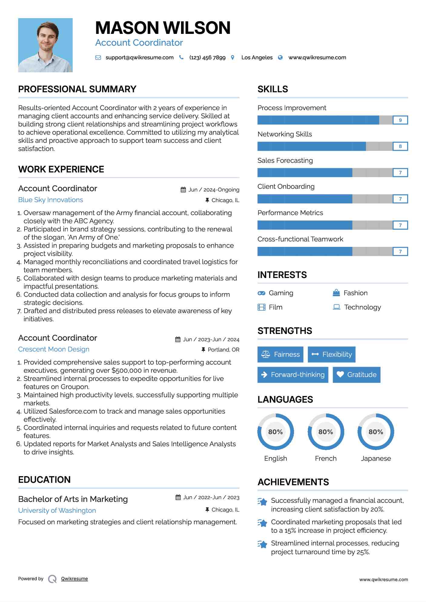 Account Coordinator Resume Samples QwikResume