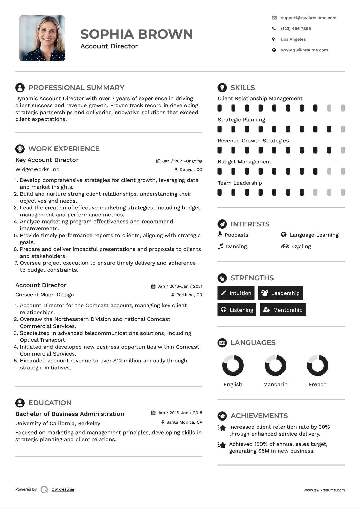 Account Director Resume Samples QwikResume