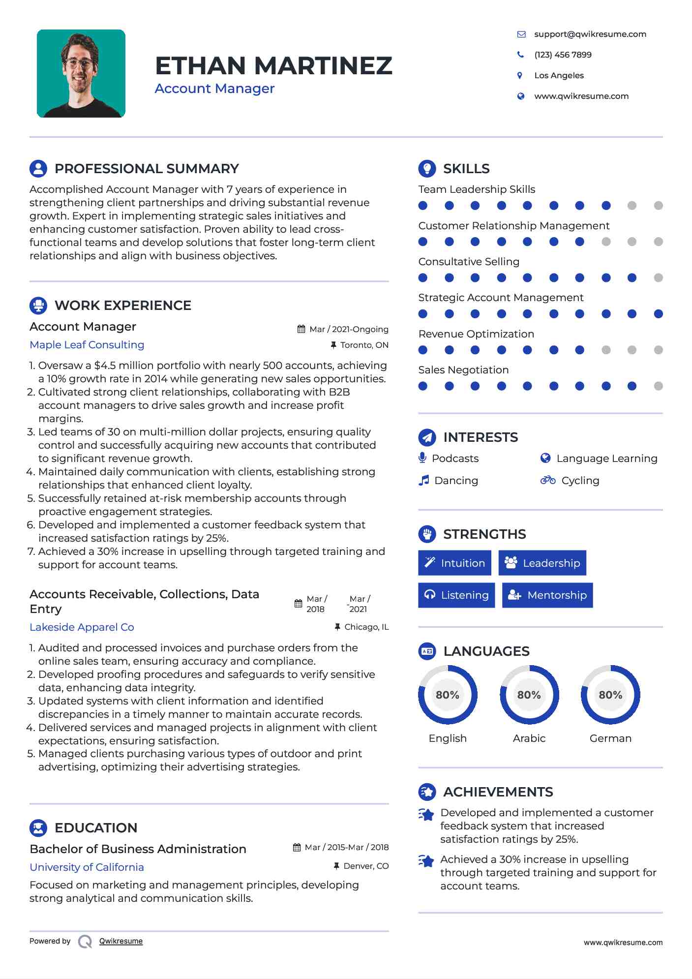 Account Manager Resume Template