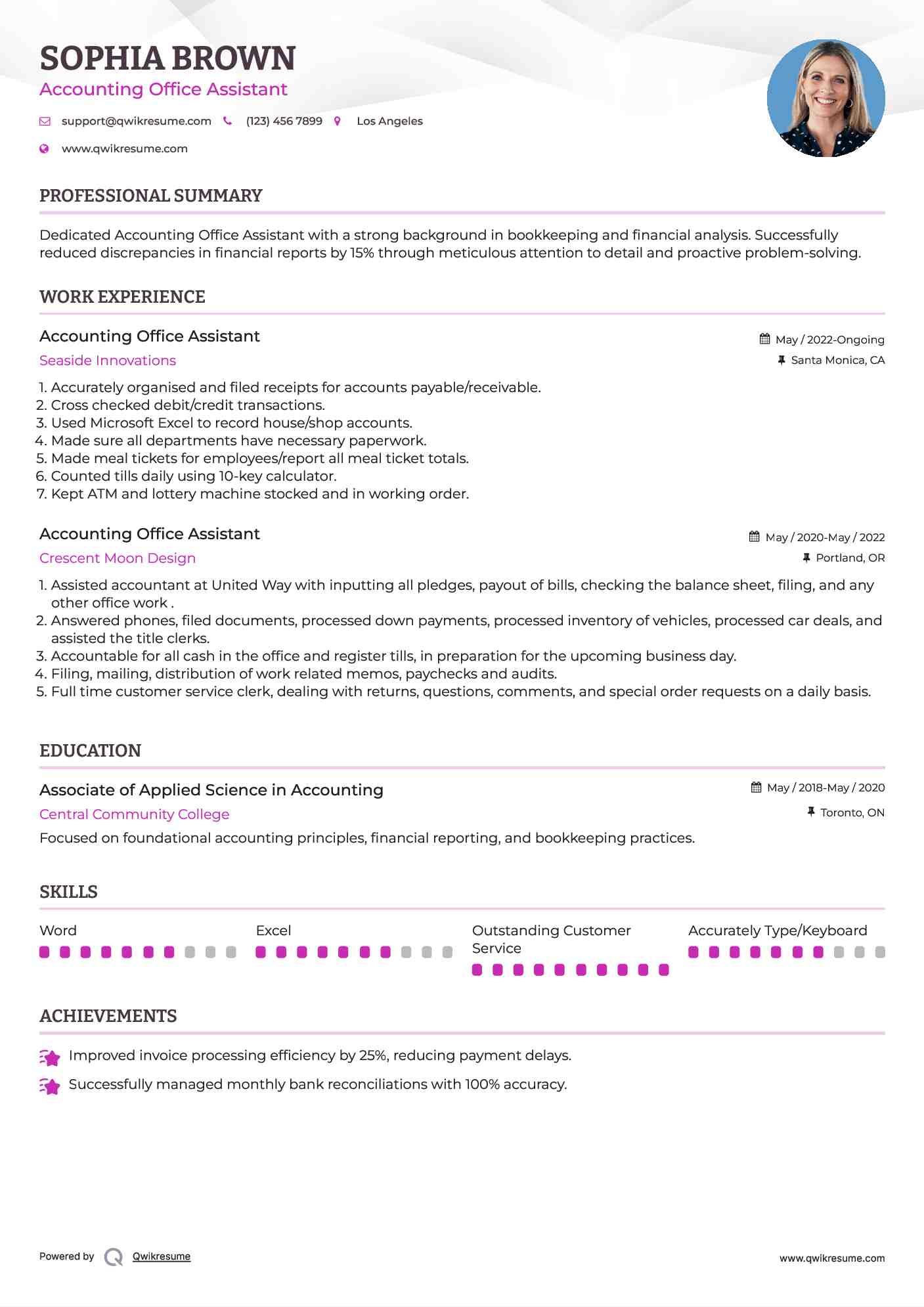 10+ Accounting Assistant Resume Samples & Templates for 2025