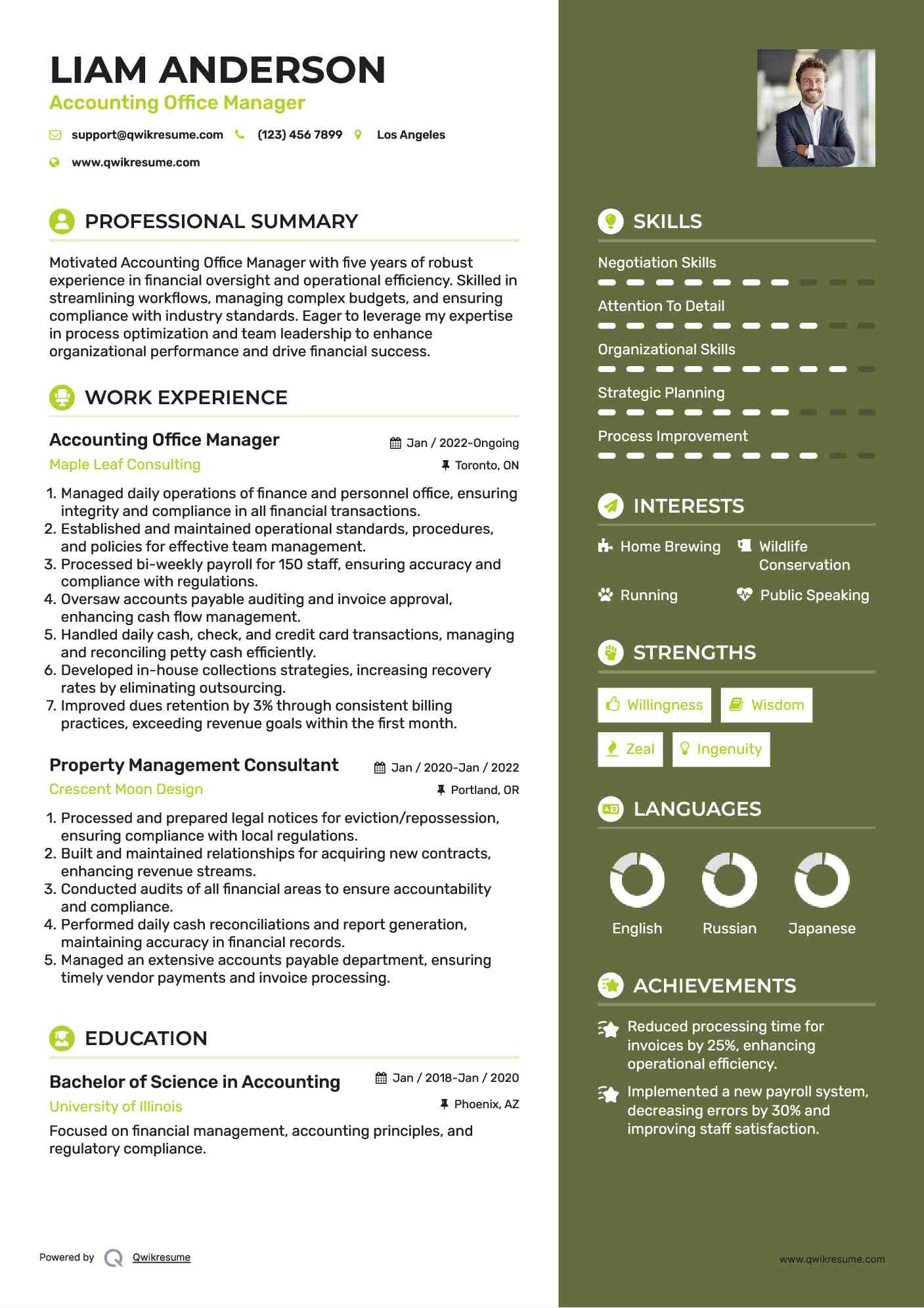 Accounting Office Manager Resume Samples QwikResume