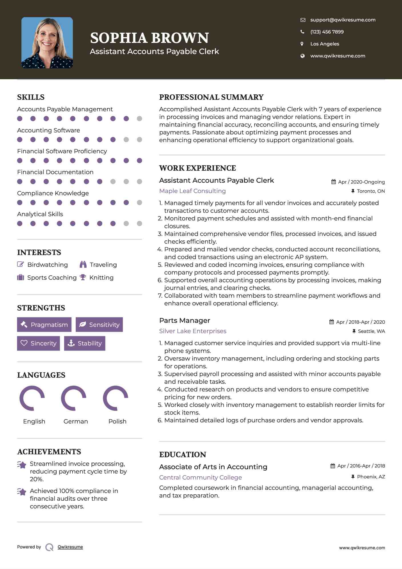 Accounts Payable Clerk Resume Samples QwikResume
