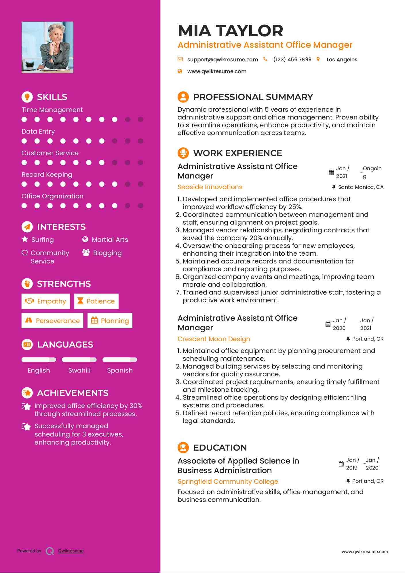 10+ Administrative Assistant Office Manager Resume Samples & Templates ... 10+ Administrative Assistant Office Manager Resume Samples & Templates ...