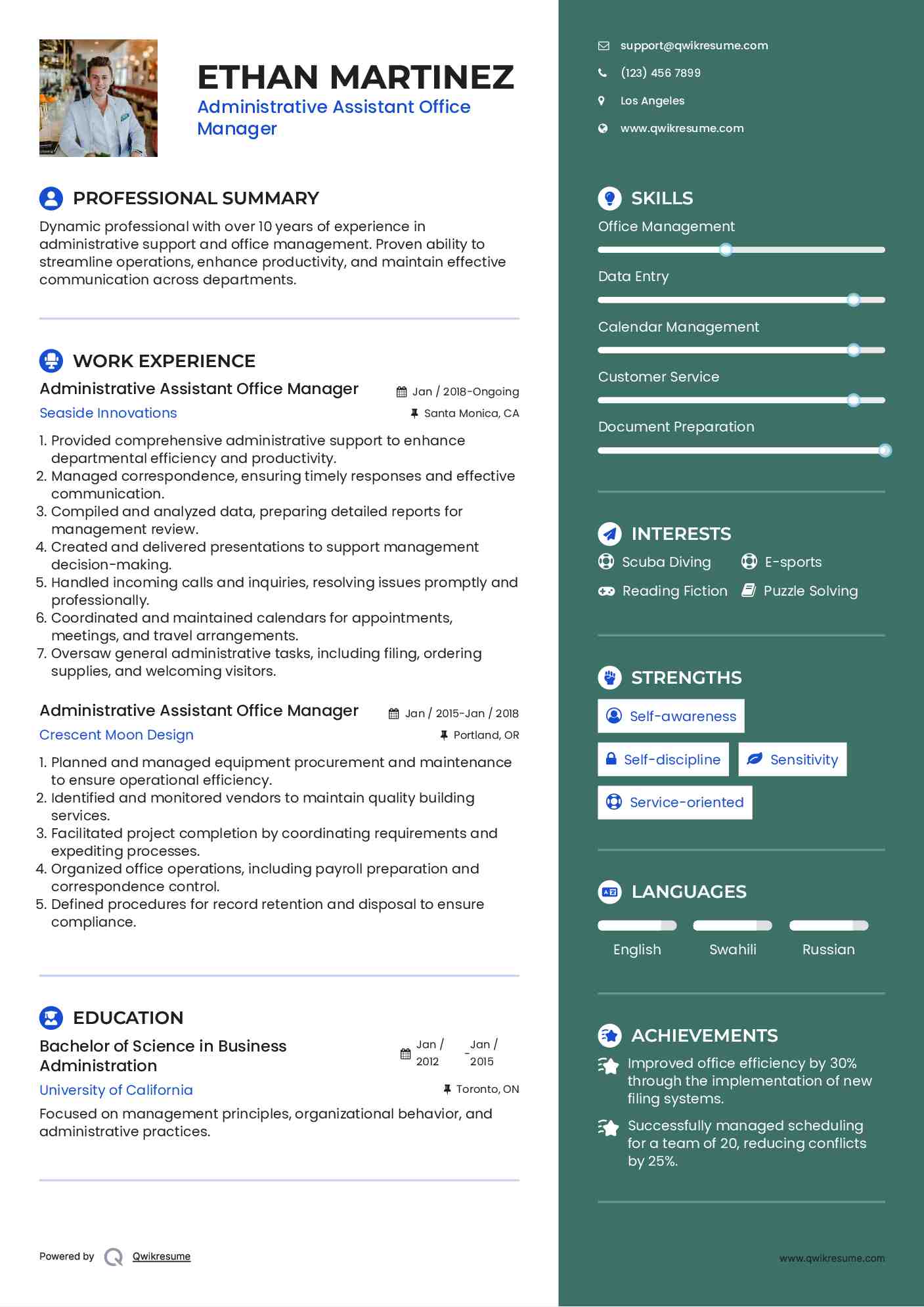 10+ Administrative Assistant Office Manager Resume Samples & Templates ... 10+ Administrative Assistant Office Manager Resume Samples & Templates ...
