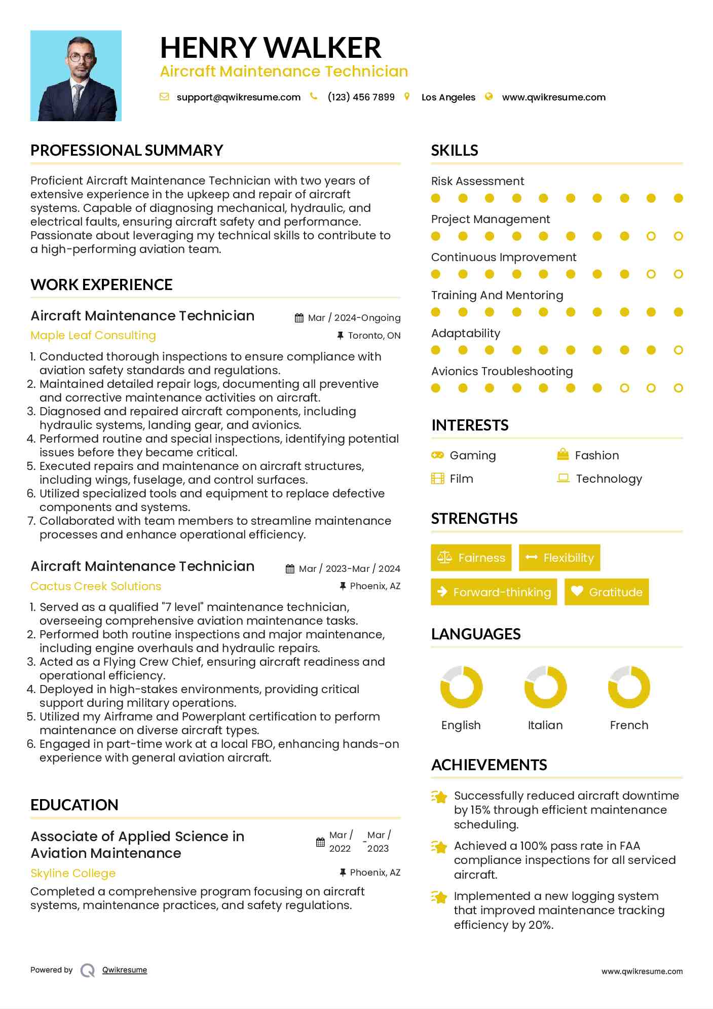 aircraft-maintenance-technician-resume-samples-qwikresume
