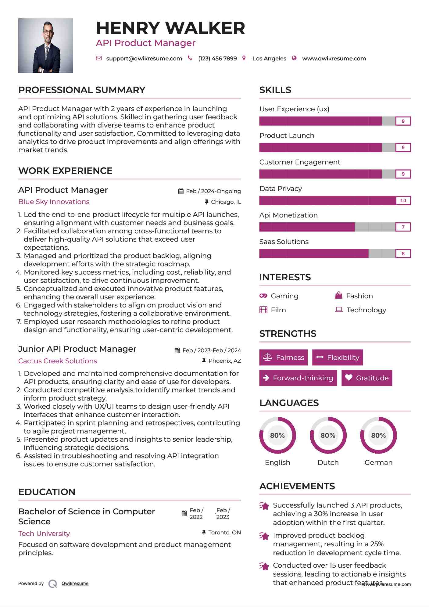 10+ API Product Manager Resume Samples & Templates for 2025