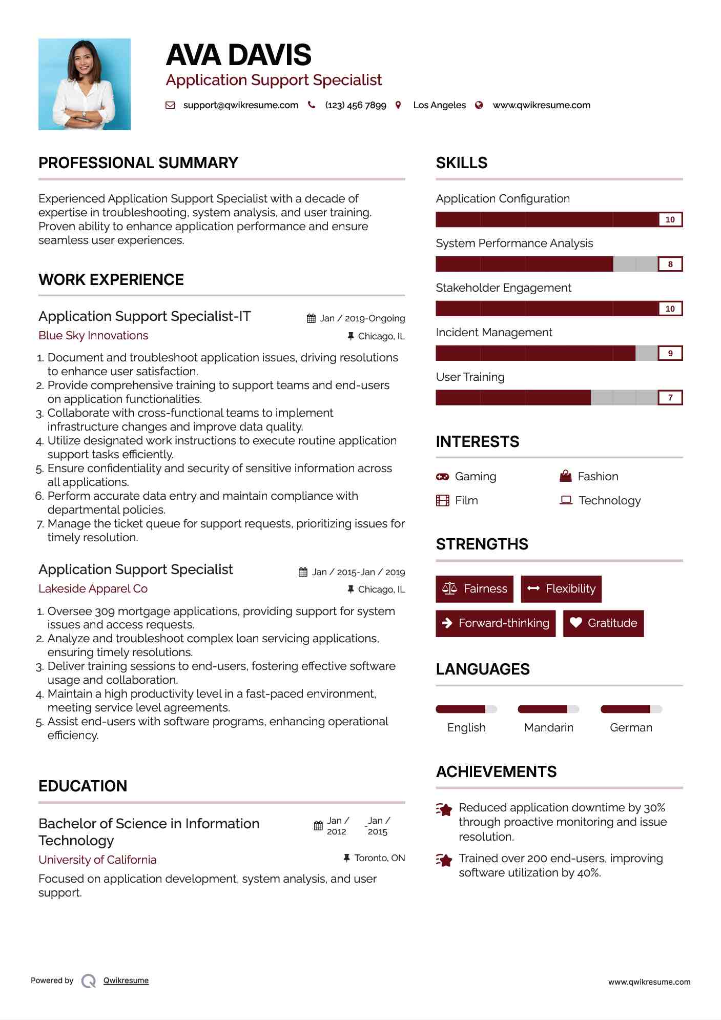 It Support Specialist Resume Sample