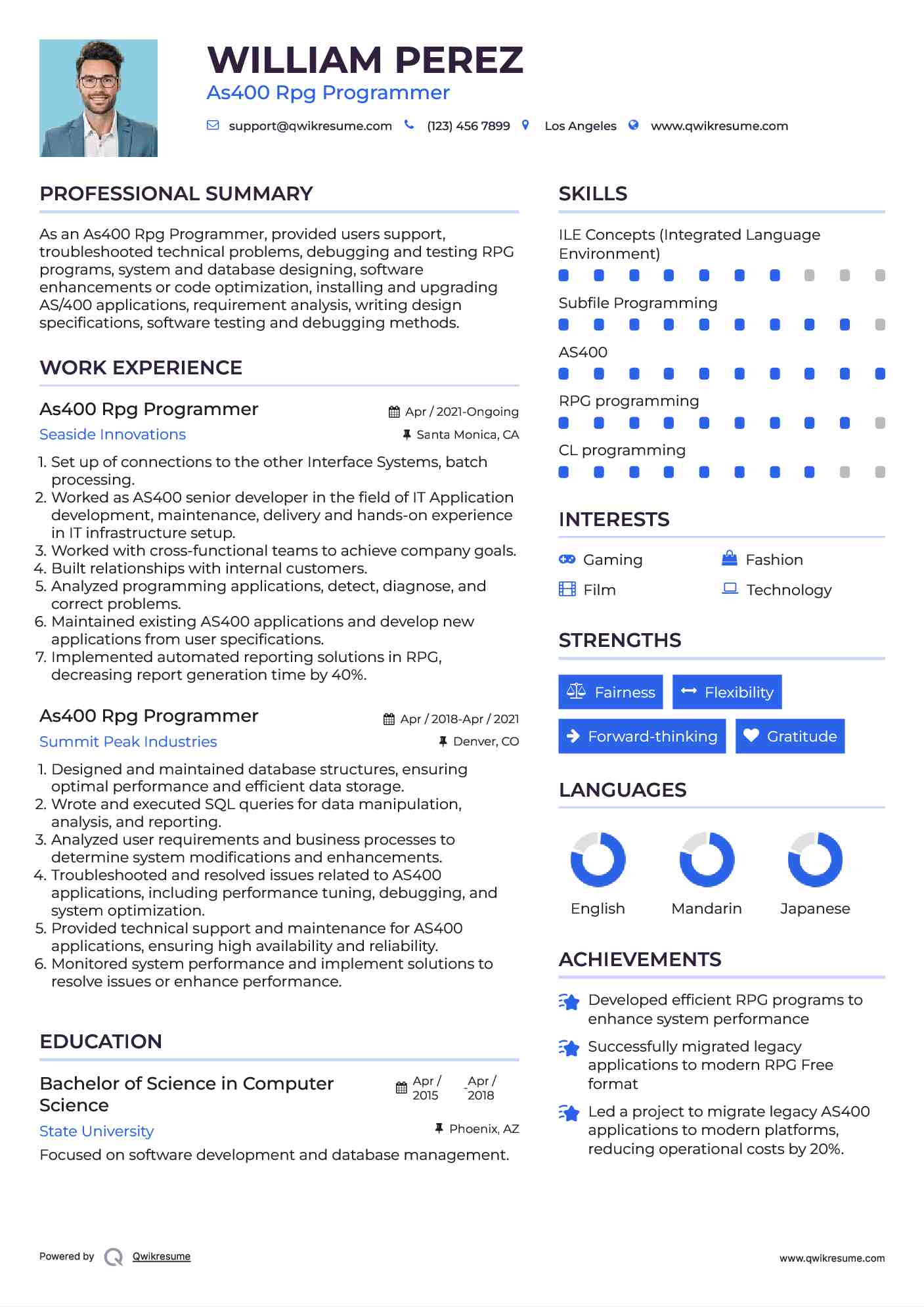 10+ As400 Rpg Programmer Resume Samples & Templates for 2025