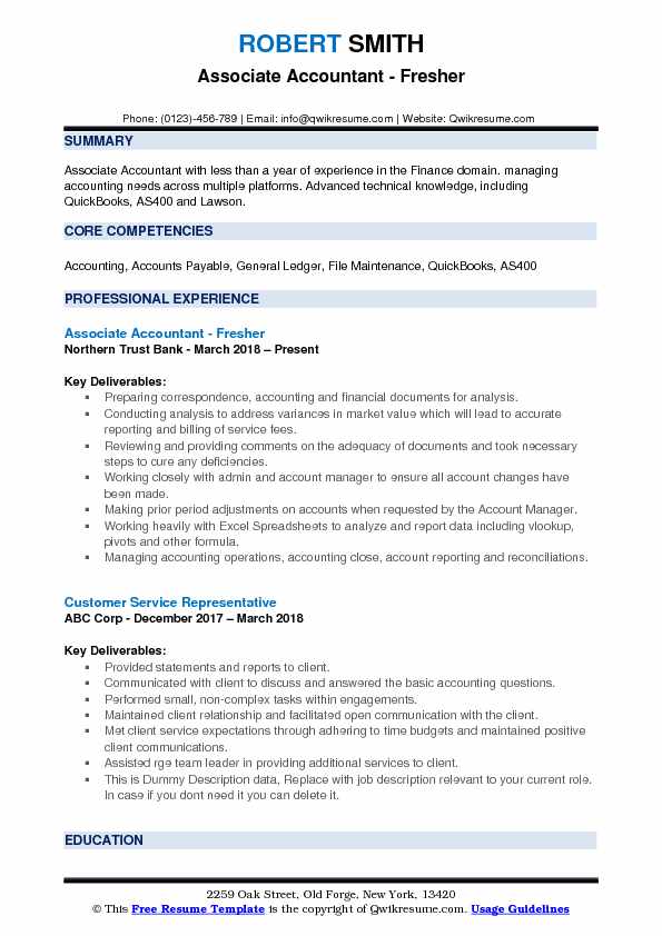 Resume Format For Freshers For Bank Job Using Correct Resume Format