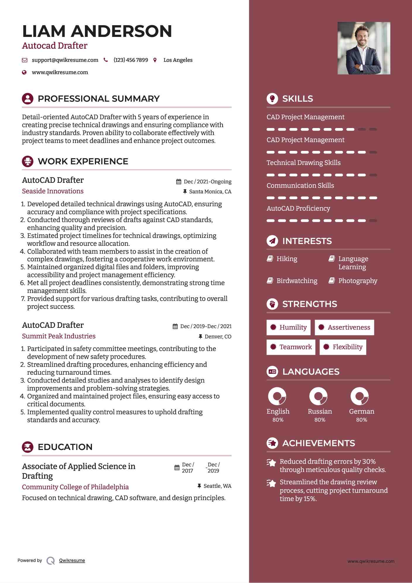 Autocad Drafter Resume