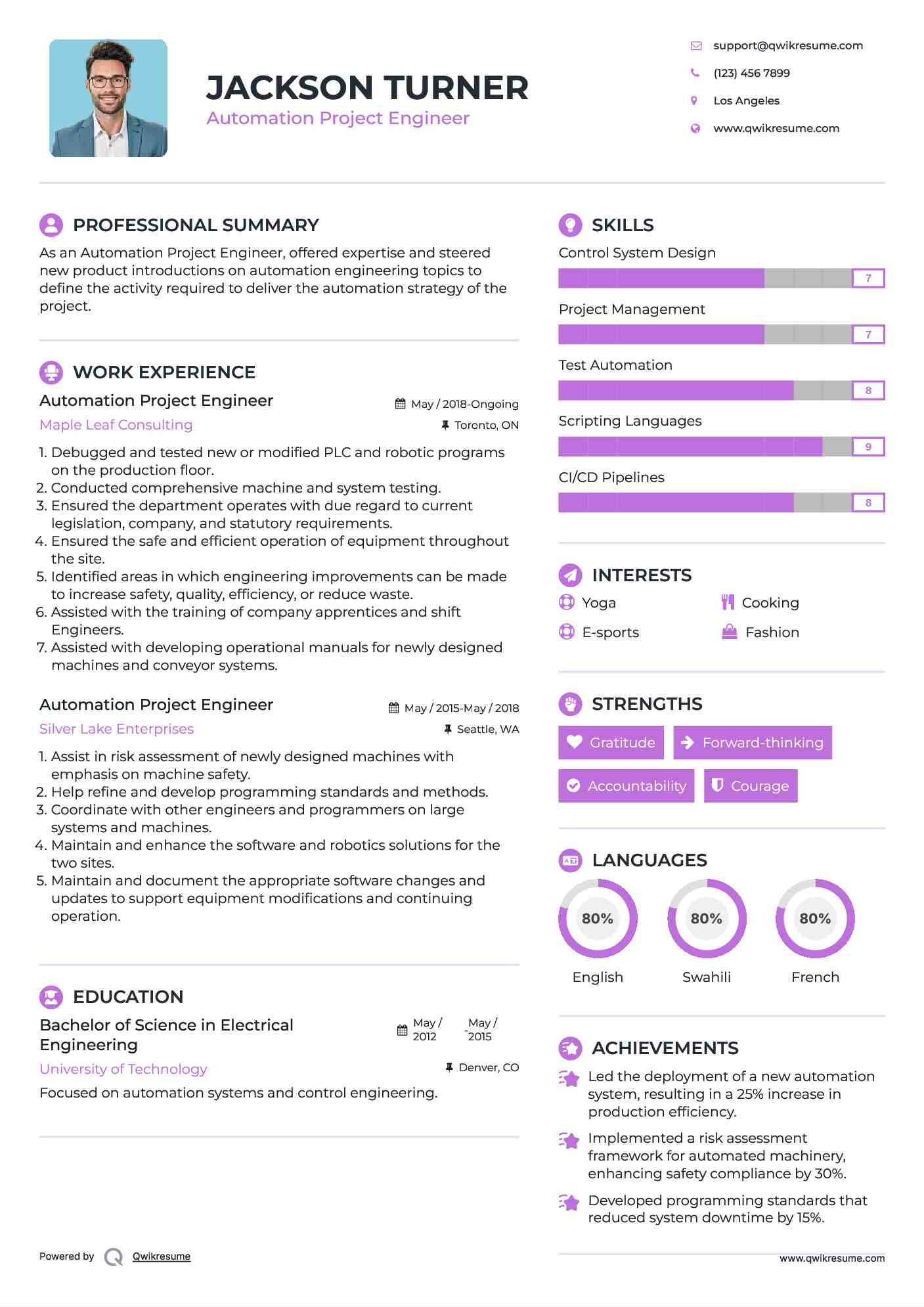 10+ Automation Engineer Resume Samples & Templates for 2025