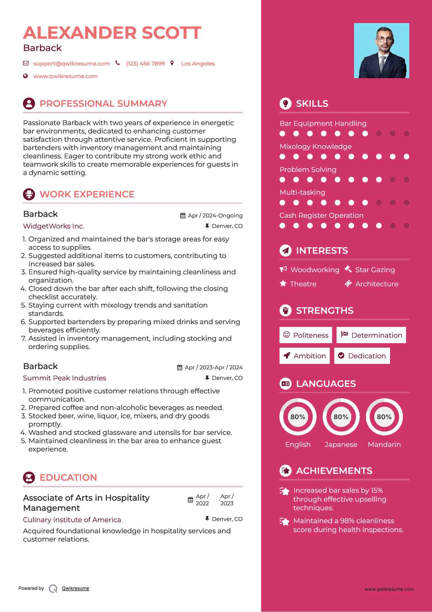  Barback Resume Examples Typeofdiseases