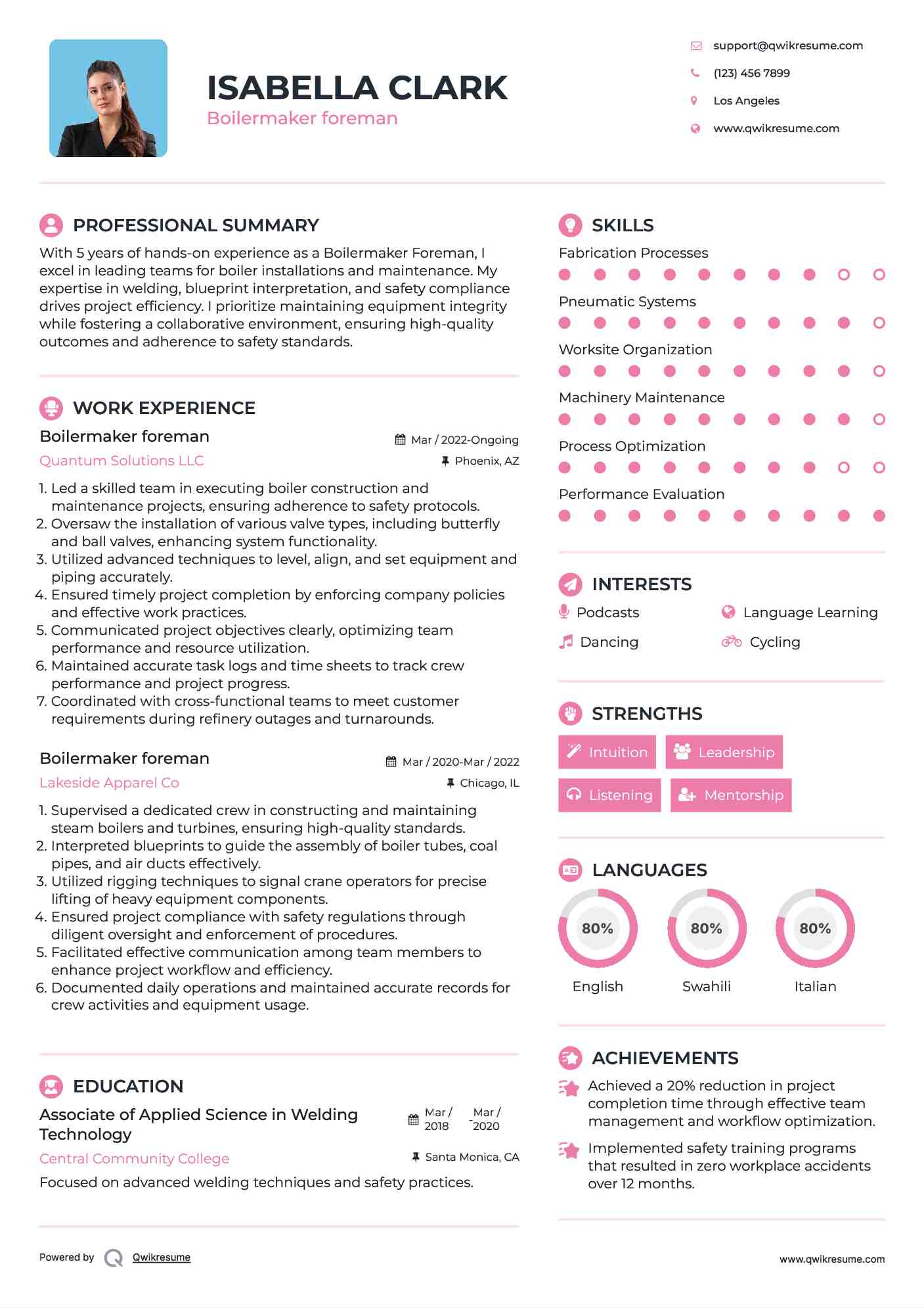boilermaker-foreman-resume-samples-qwikresume