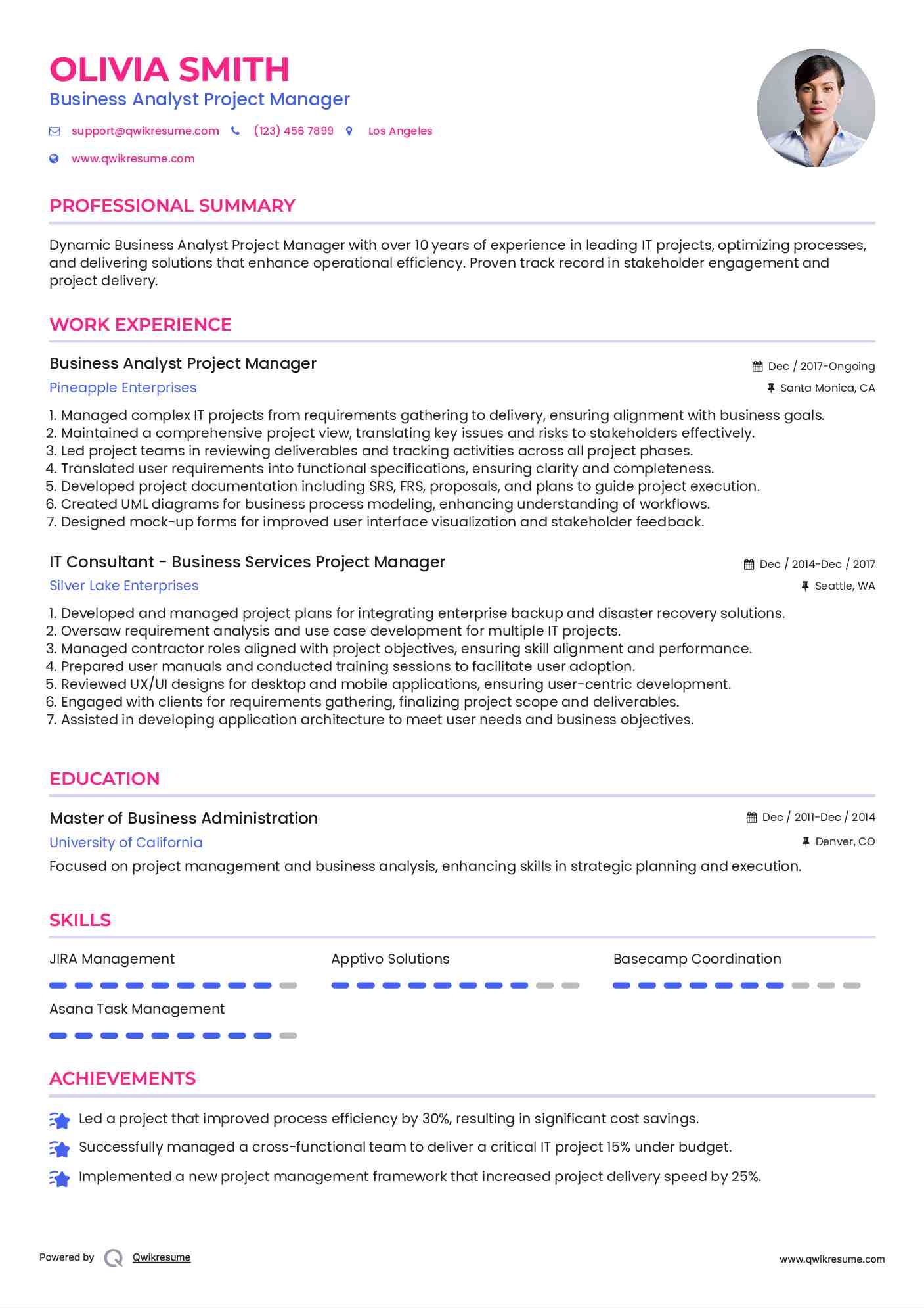 Software Engineer Project Manager Resume March 2022