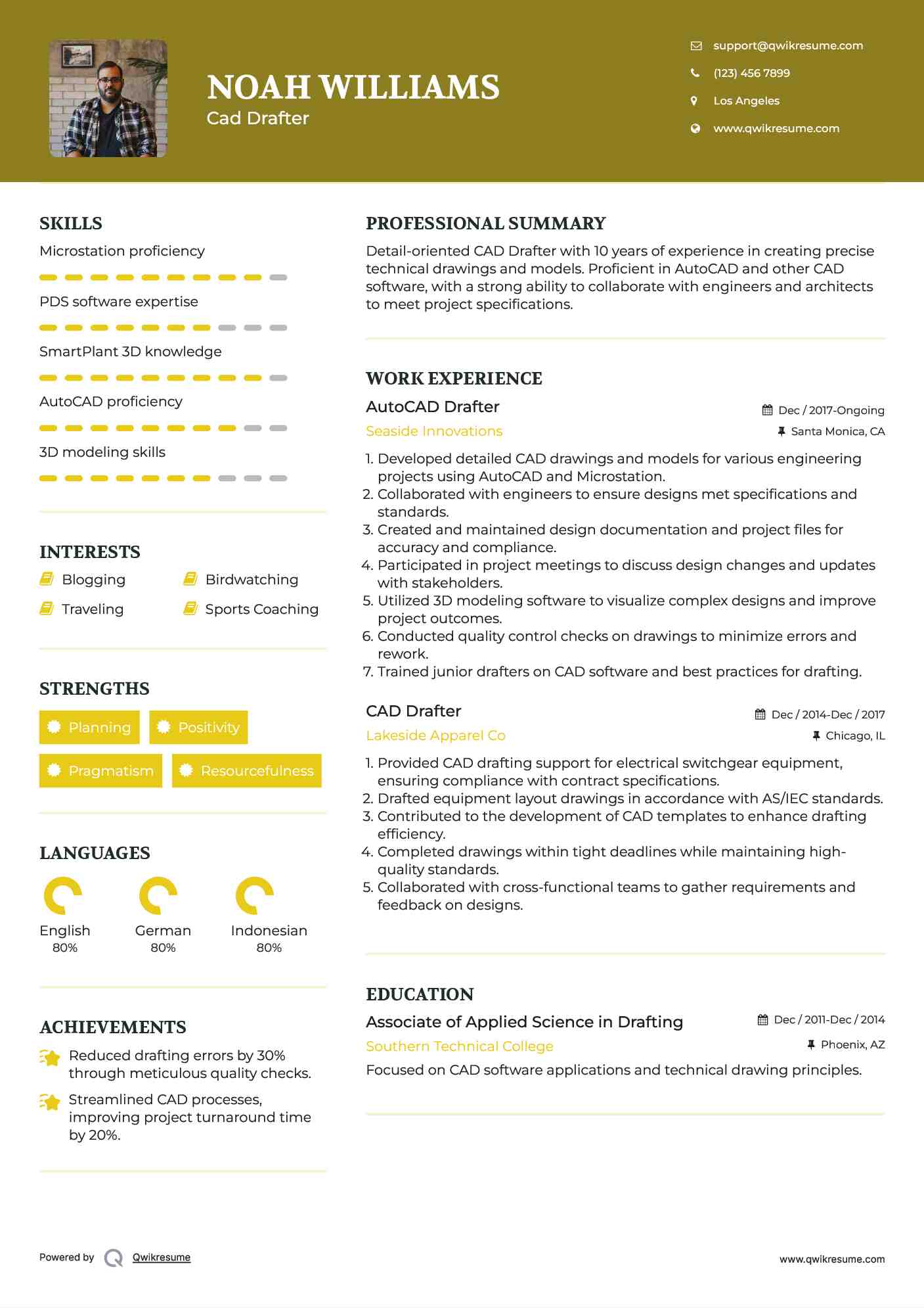 Entry Level Autocad Drafter Resume